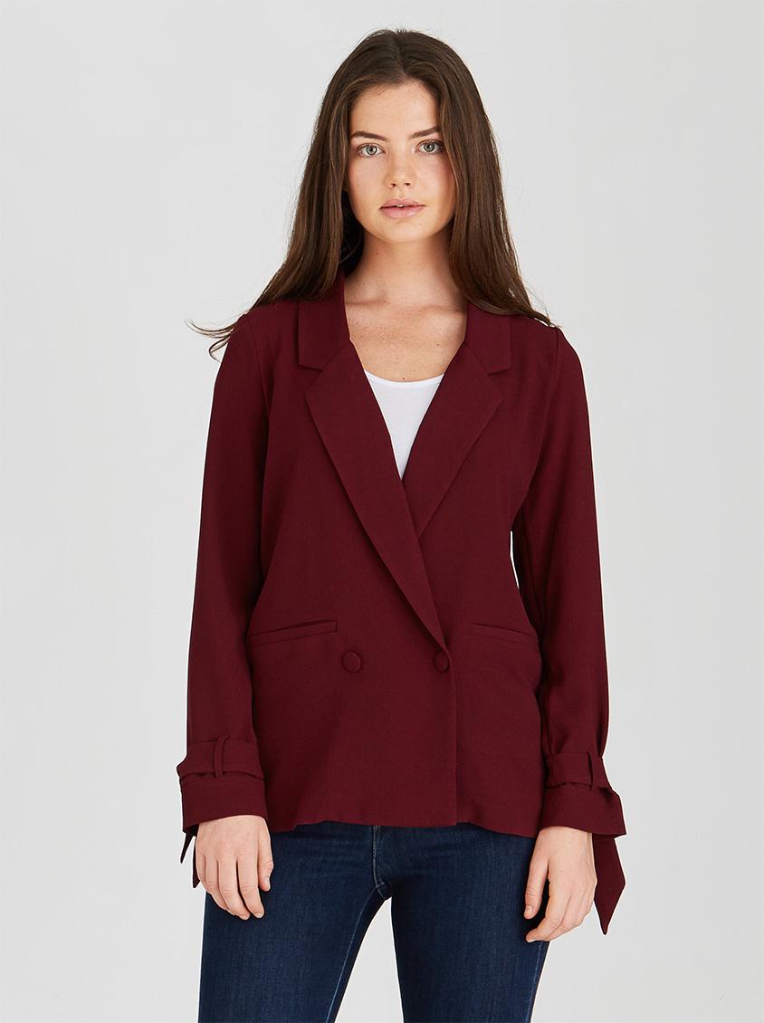 Soft Blazer with Tie Details Dark Red edit Jackets | Superbalist.com