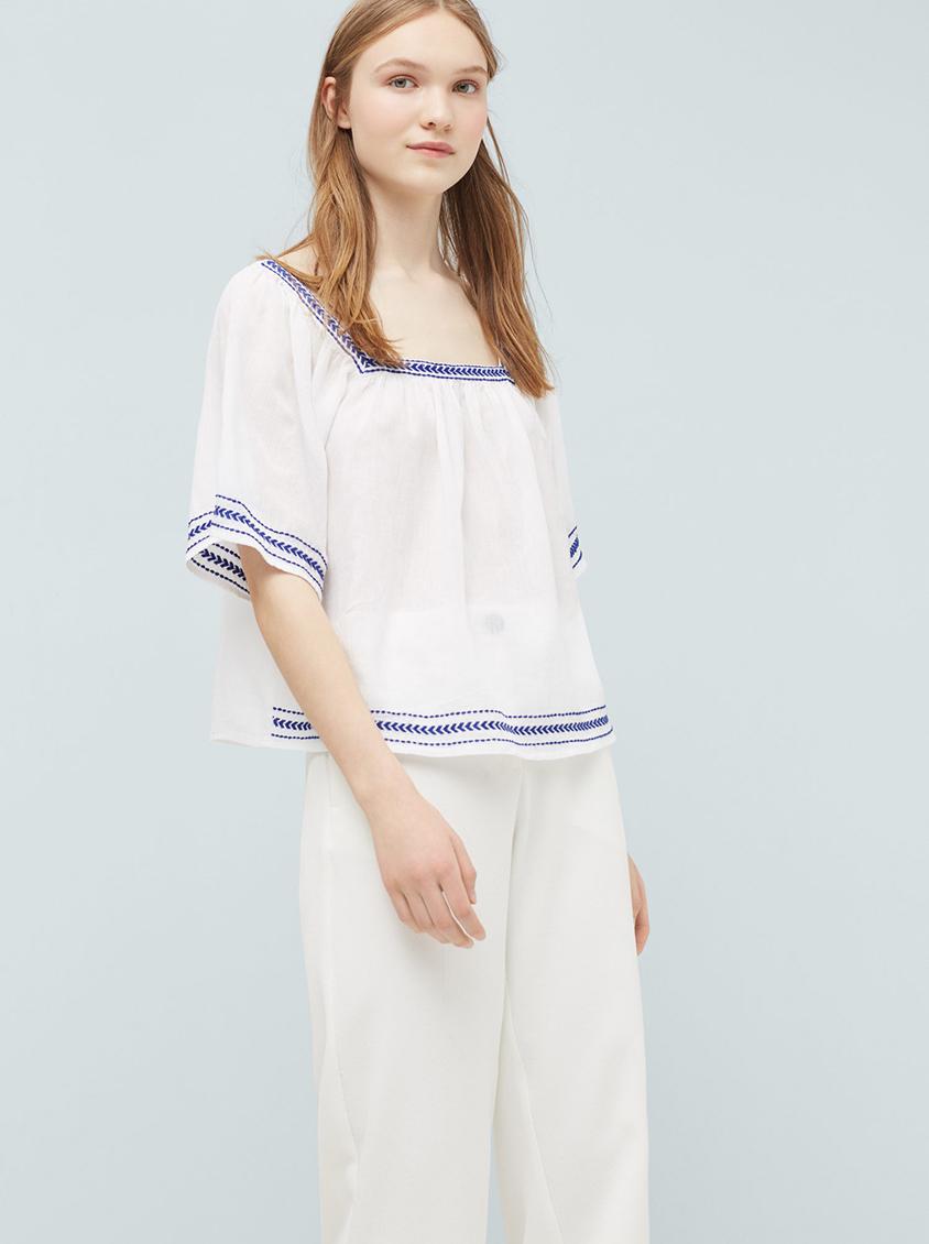 Embroidered Blouse White MANGO Blouses | Superbalist.com