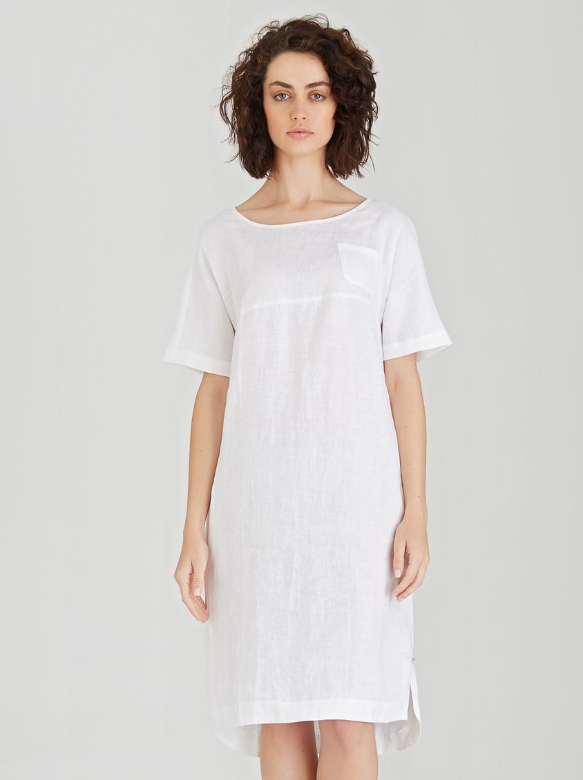 Linen Pocket Detail Shift Dress White Jenja Formal | Superbalist.com