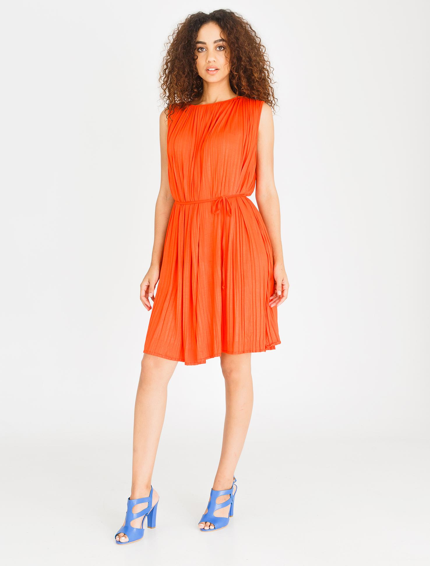 Pleated Shift Dress Orange edit Formal | Superbalist.com