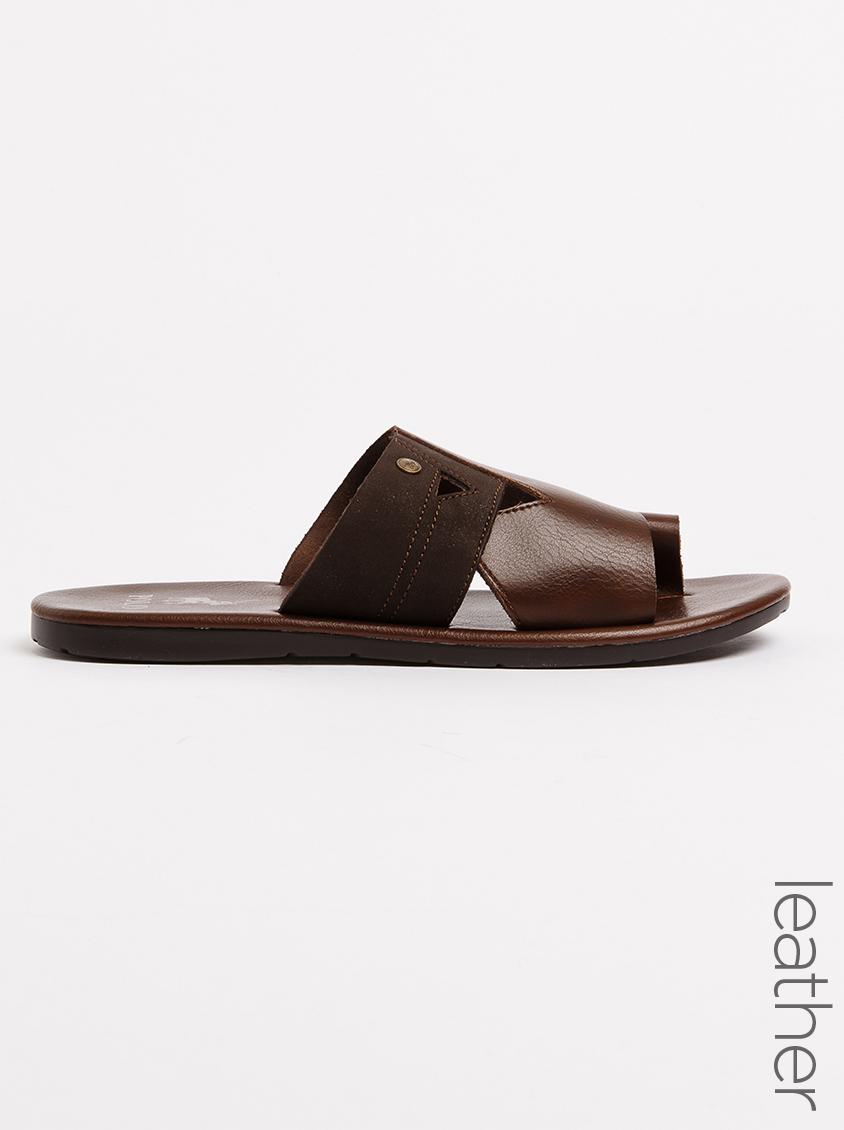Full Vamp Leather Toe Thong Sandal Brown POLO Sandals & Flip Flops ...