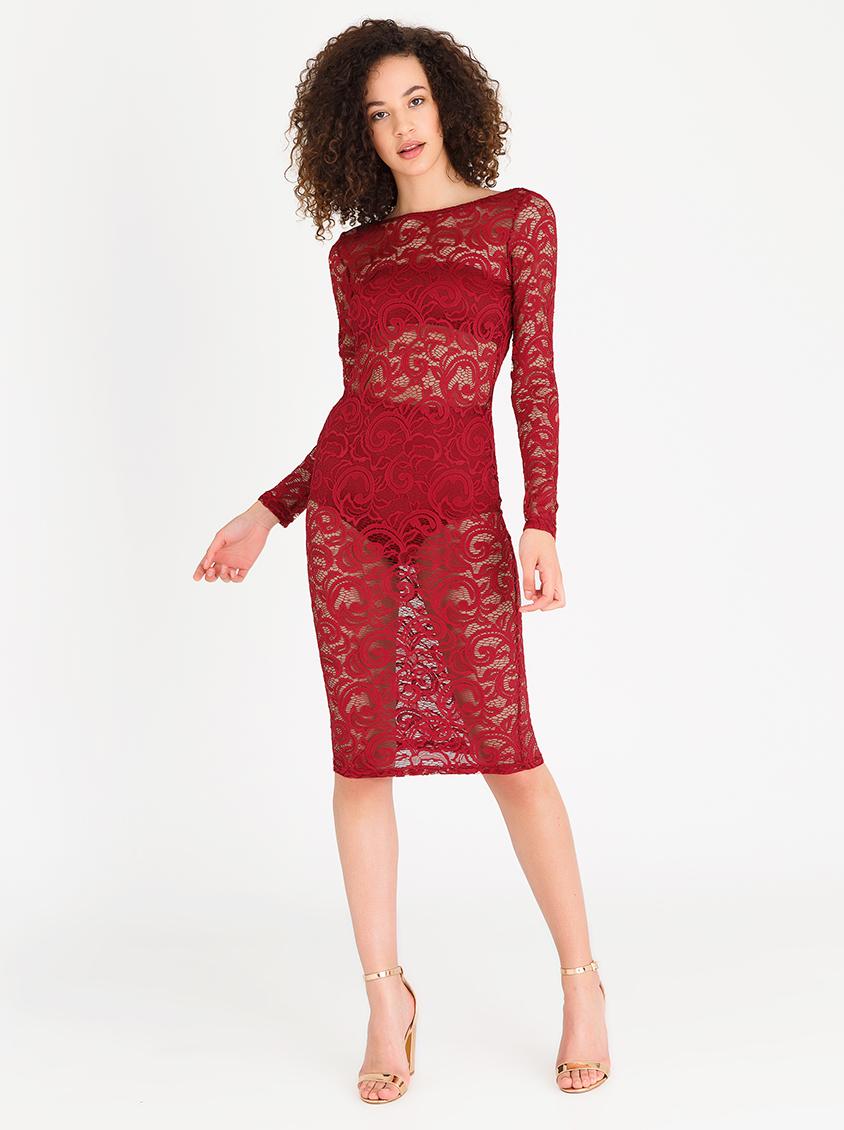 Lace Dress Dark Red STYLE REPUBLIC Formal | Superbalist.com