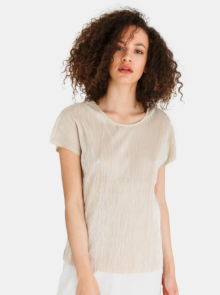 Miranda Pleated Top Beige Vero Moda Blouses | Superbalist.com