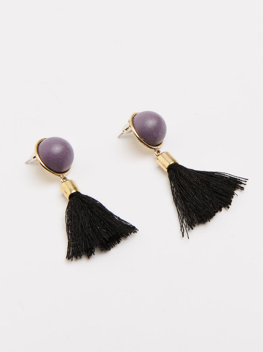Nops Earrings With Tassel Mid Purple Lashongwe Jewellery | Superbalist.com