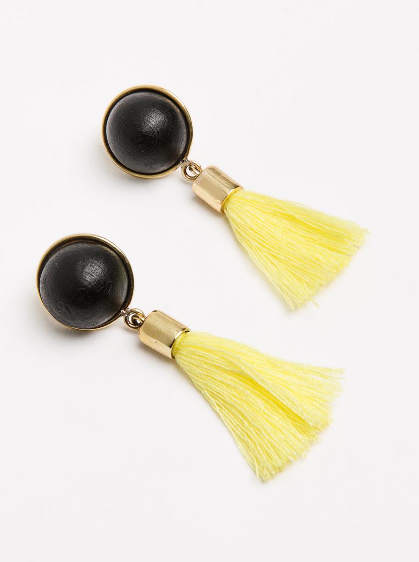 Nops Earrings With Tassel Yellow