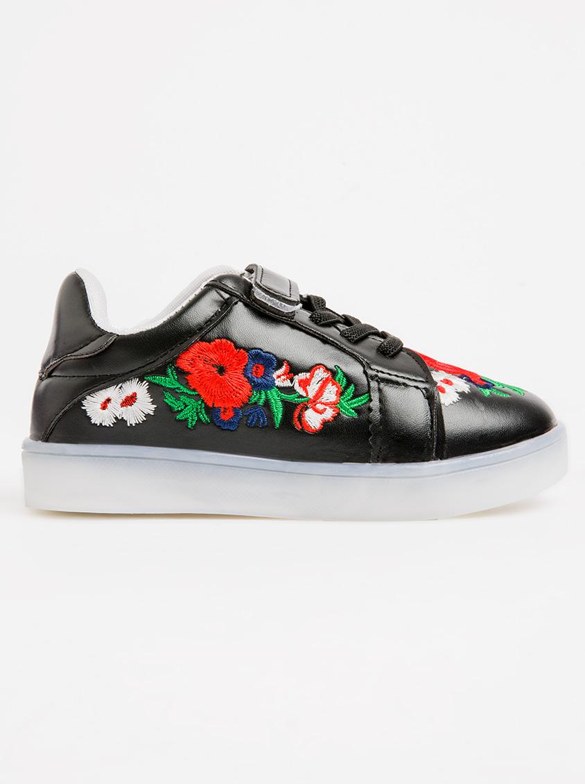 Light Up Flower Embroidered Sneaker Black POP CANDY Shoes | Superbalist.com