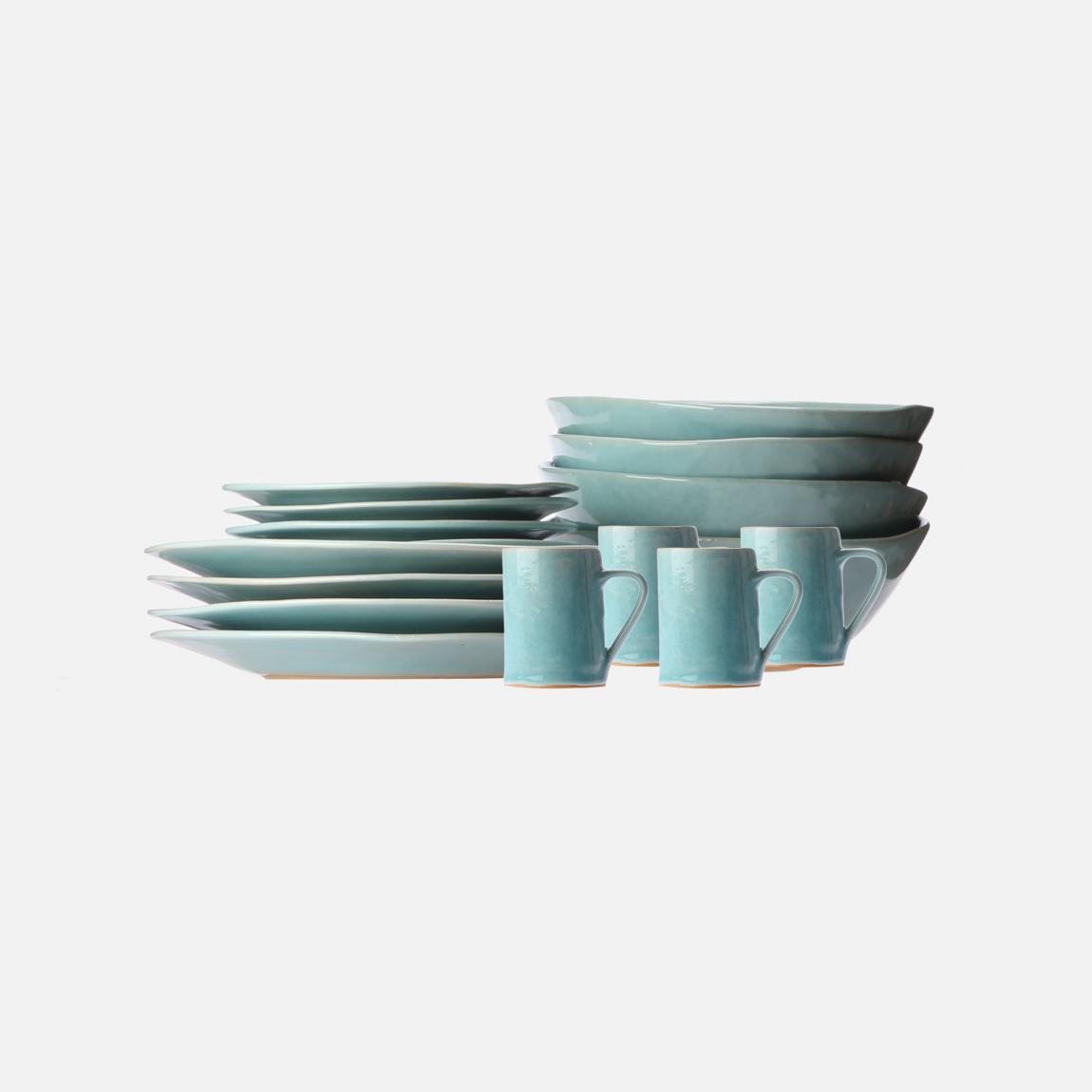 16 Piece Dinnerware Set – Duck Egg Blue Mervyn Gers Ceramics Dining ...
