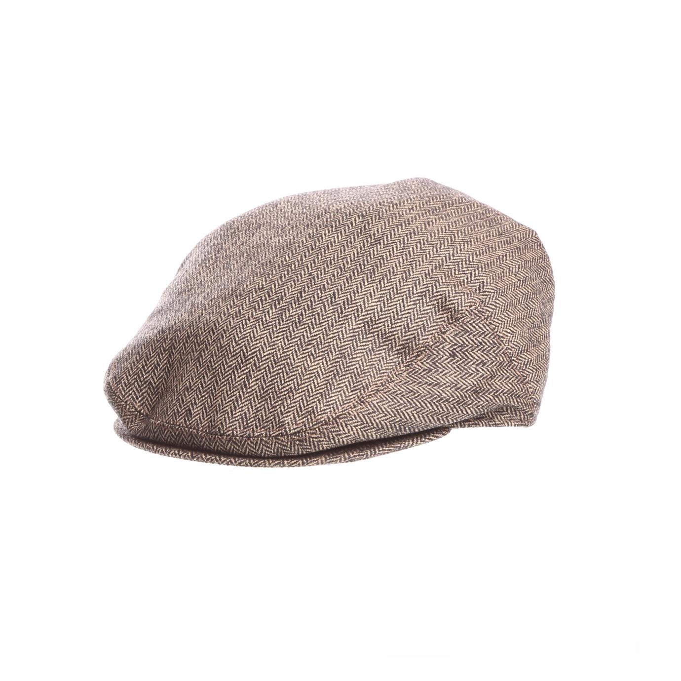 Poor Boy Cap – Brown & Black Herringbone