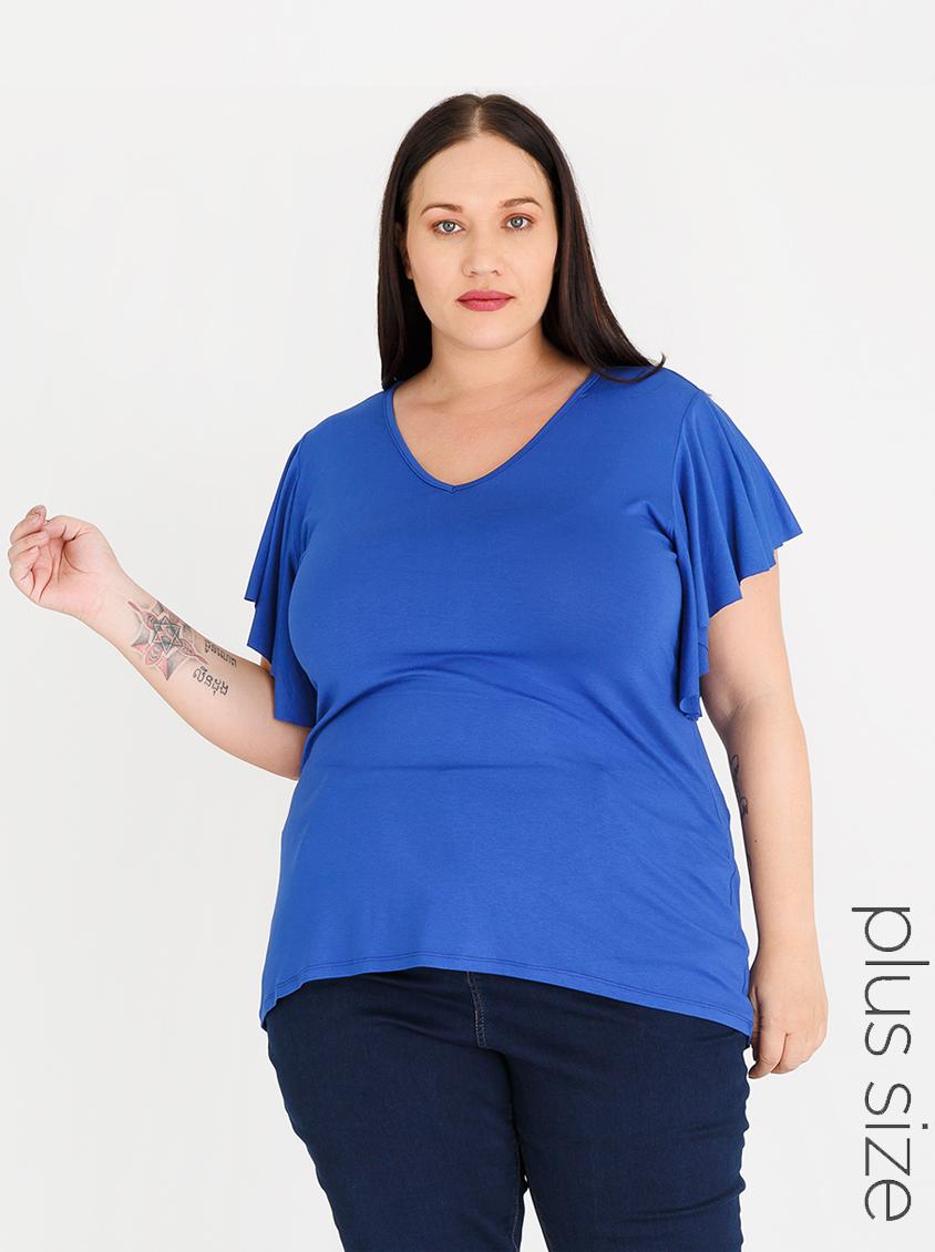 Flutter Sleeve Top Cobalt blue edit Plus Tops | Superbalist.com