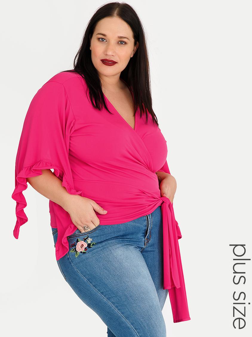 Wrap Top Cerise Pink STYLE REPUBLIC PLUS Tops | Superbalist.com