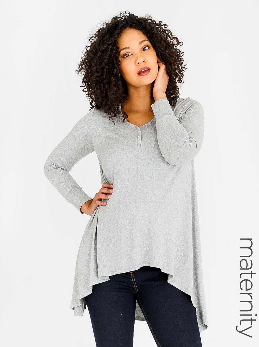 Rib Swing Top Grey Melange edit Maternity Tops | Superbalist.com