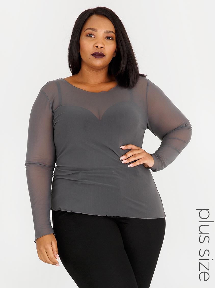 Jenny Mesh Tee with Cami Dark Grey Slick Tops | Superbalist.com