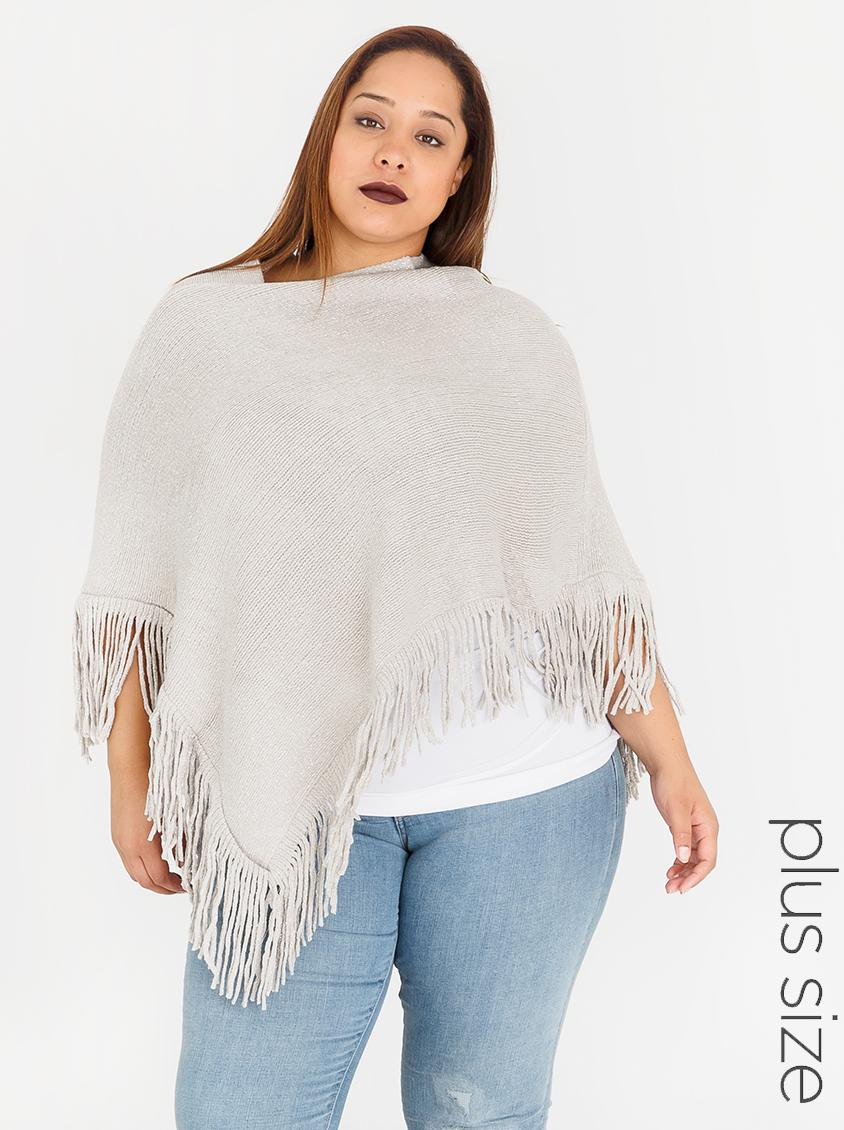 Metallic-effect Poncho Silver Joy Collectables Tops | Superbalist.com